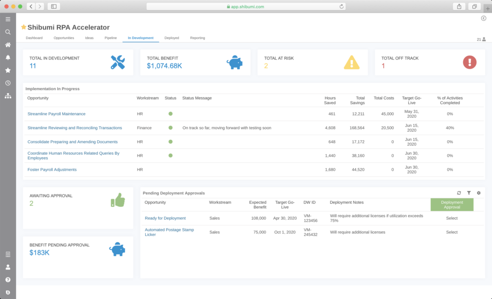 RPA Process Management Tool | Scale your RPA Program | Shibumi